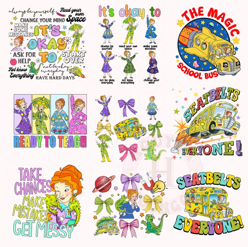 Teacher the Magic School Bus Bundle, Ms Frizzle Back to School Png ...