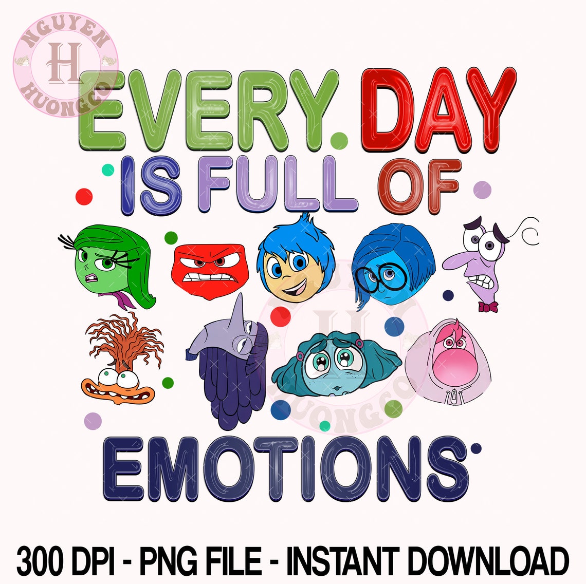 Every Day is Full of Emotions Inside Out Png, Cartoon Png, Mental ...
