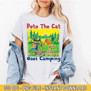 Pete the Cat Goes Camping Summer Png - Etsy