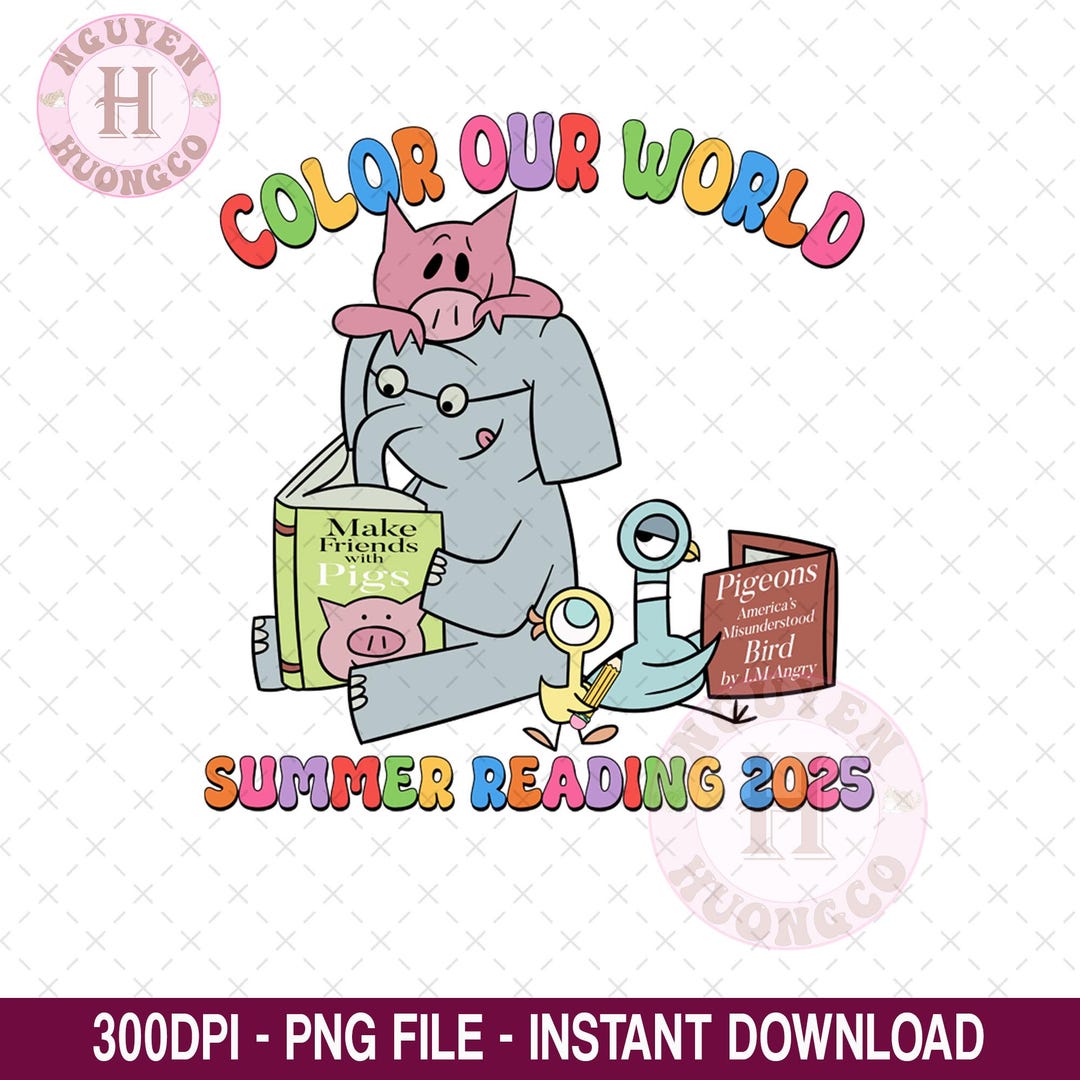 Color Our World Summer Reading 2025 Png, Elephant and Piggie Png ...
