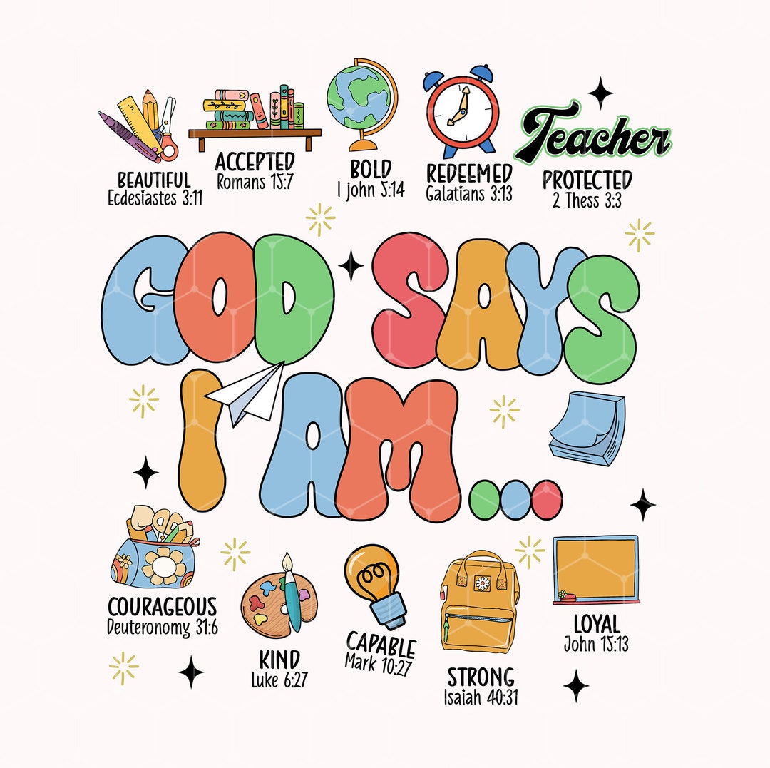 God Says I Am Teacher Png,bible Verse Christian Teacher PNG, Teacher ...