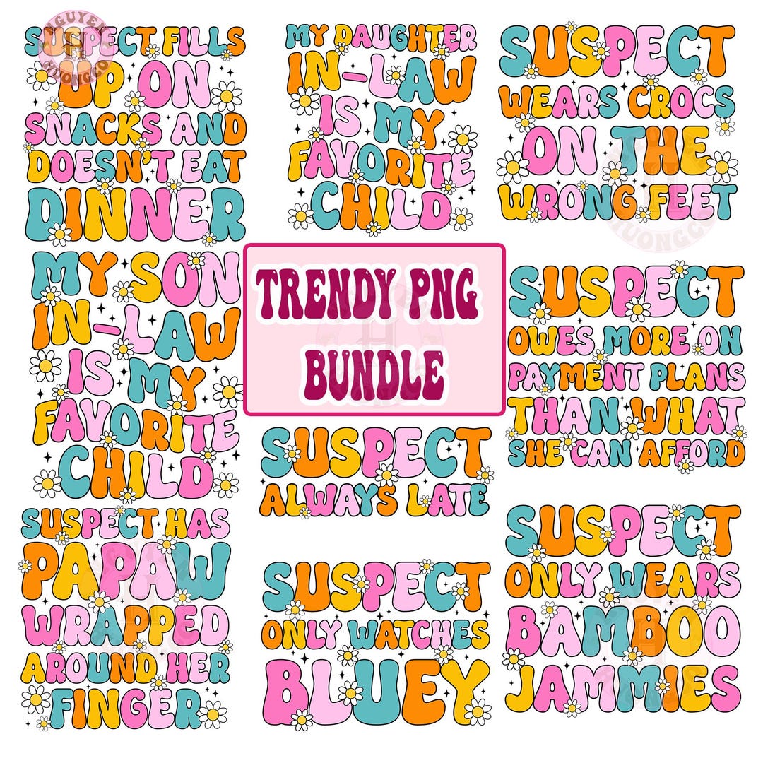 9suspect Png Bundle, Suspect Png Files for Shirts, Suspect Design ...