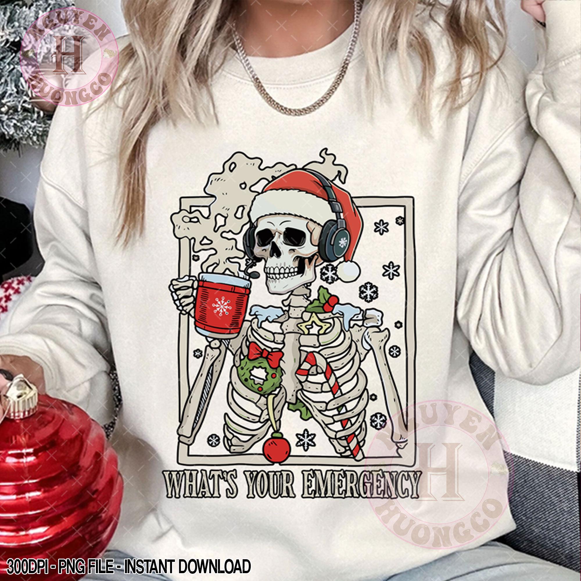 Whats Your Emergency Skeleton 911 Dispatcher Christmas Png, 911 ...