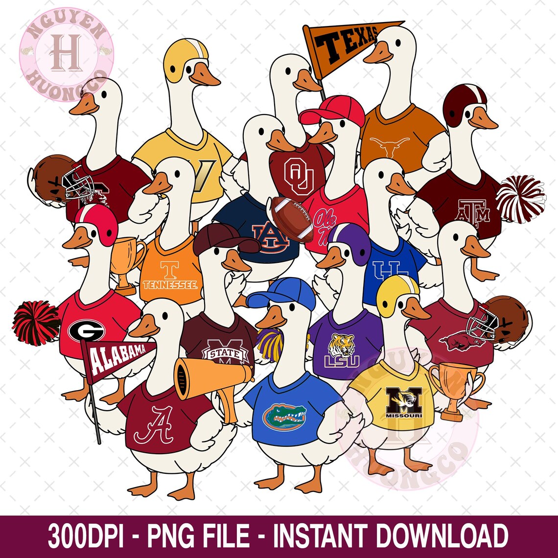 Retro American Football Goose Png,funny Game Day Goose Design,fall ...