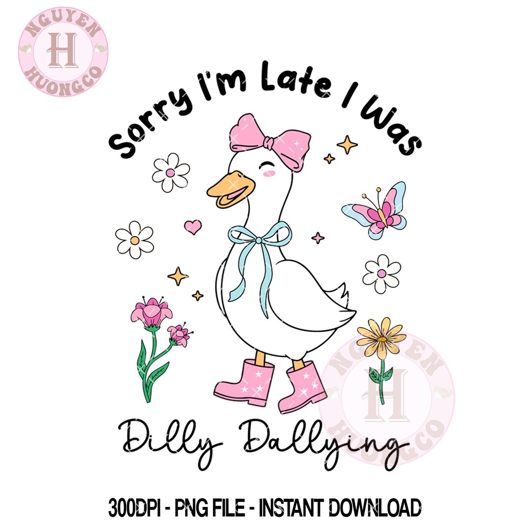 Goose Coquette Sorry I'm Late I Was Dilly Dallying, Mama Goose Png ...