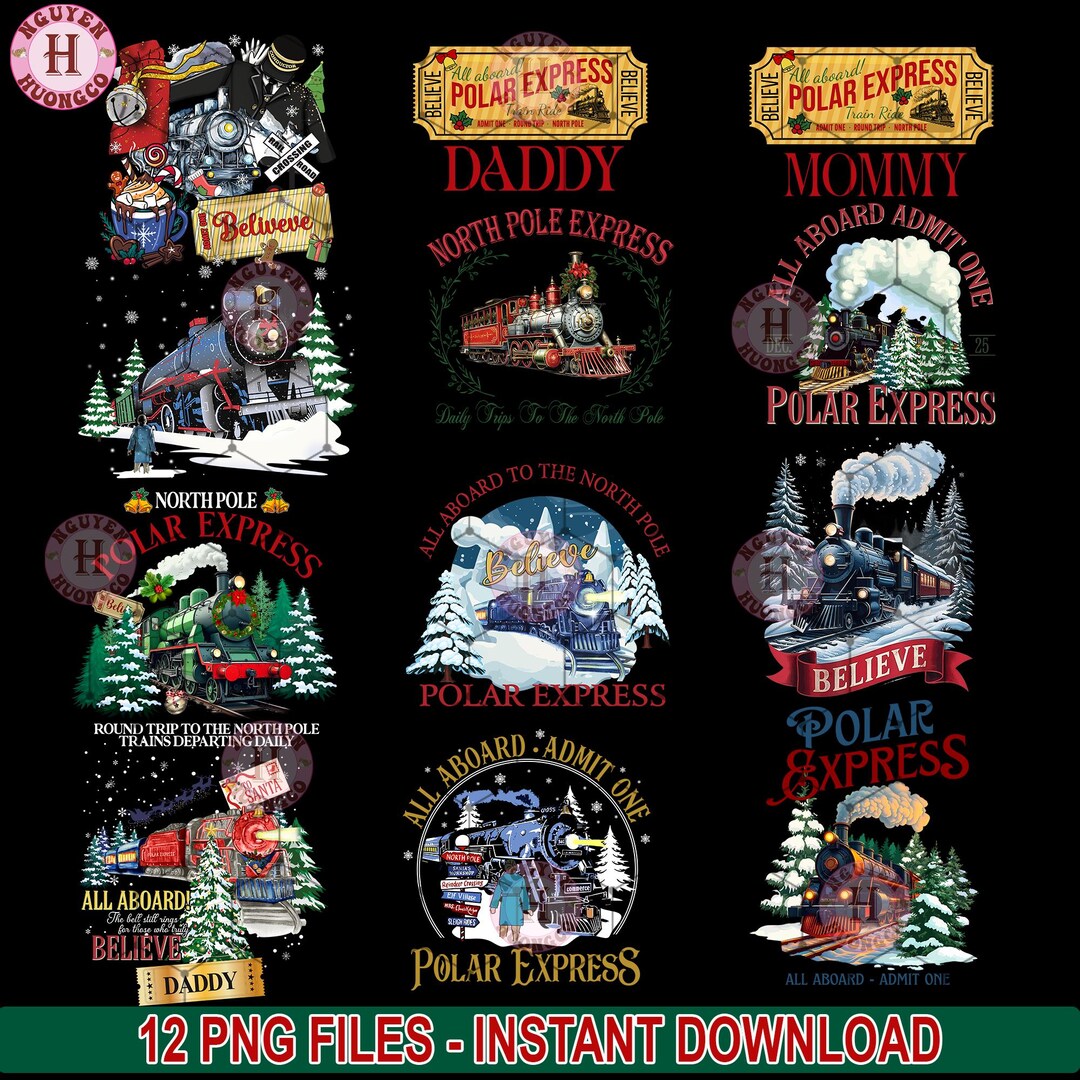 Polar Express PNG Bundle Digital Download, Funny Christmas PNG Clip Art ...