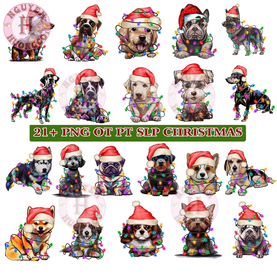 21 Dog Christmas Design, Christmas Dog Png, Christmas Light, Dog Owner ...