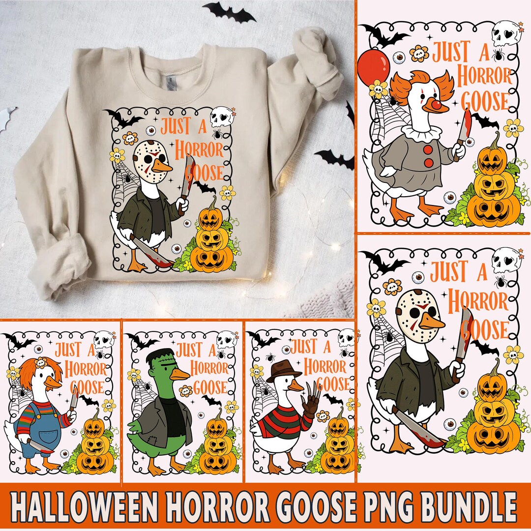 Halloween Horror Goose Png Bundle, Halloween Silly Goose Png, Funny ...