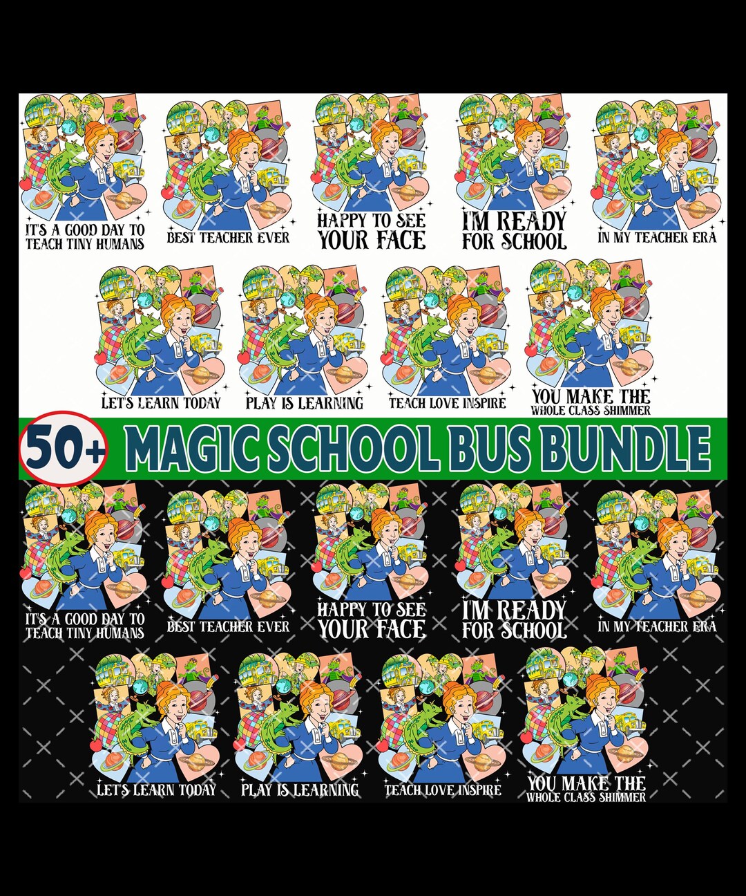 60+ Teacher the Magic School Bus Bundle,ms Frizzle Back to School Png ...