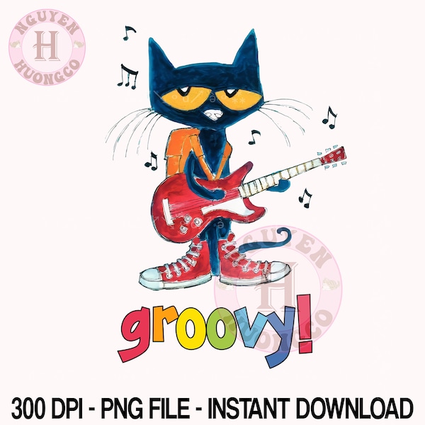 Pete the Cat Groovy Svg - Etsy