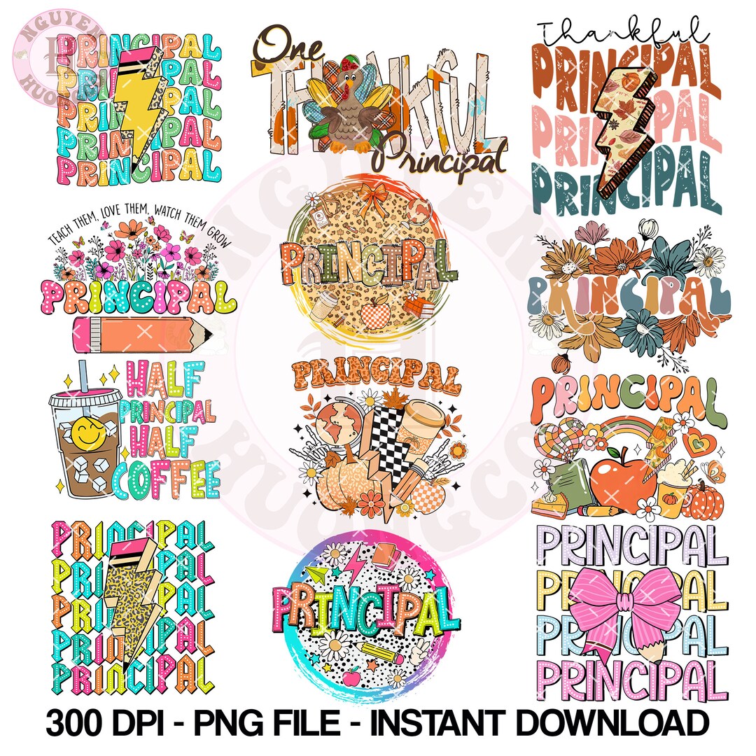 Principal Bundle PNG, Teacher Png Bundle, Dalmatian Dots Principal Png ...