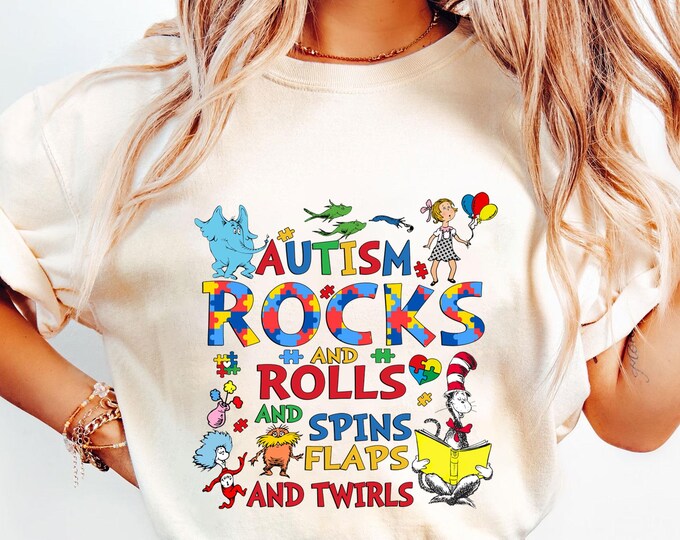 Autism Rocks and Rolls Dr Seuss Png, Autism Dr.susess Png Sublimation ...