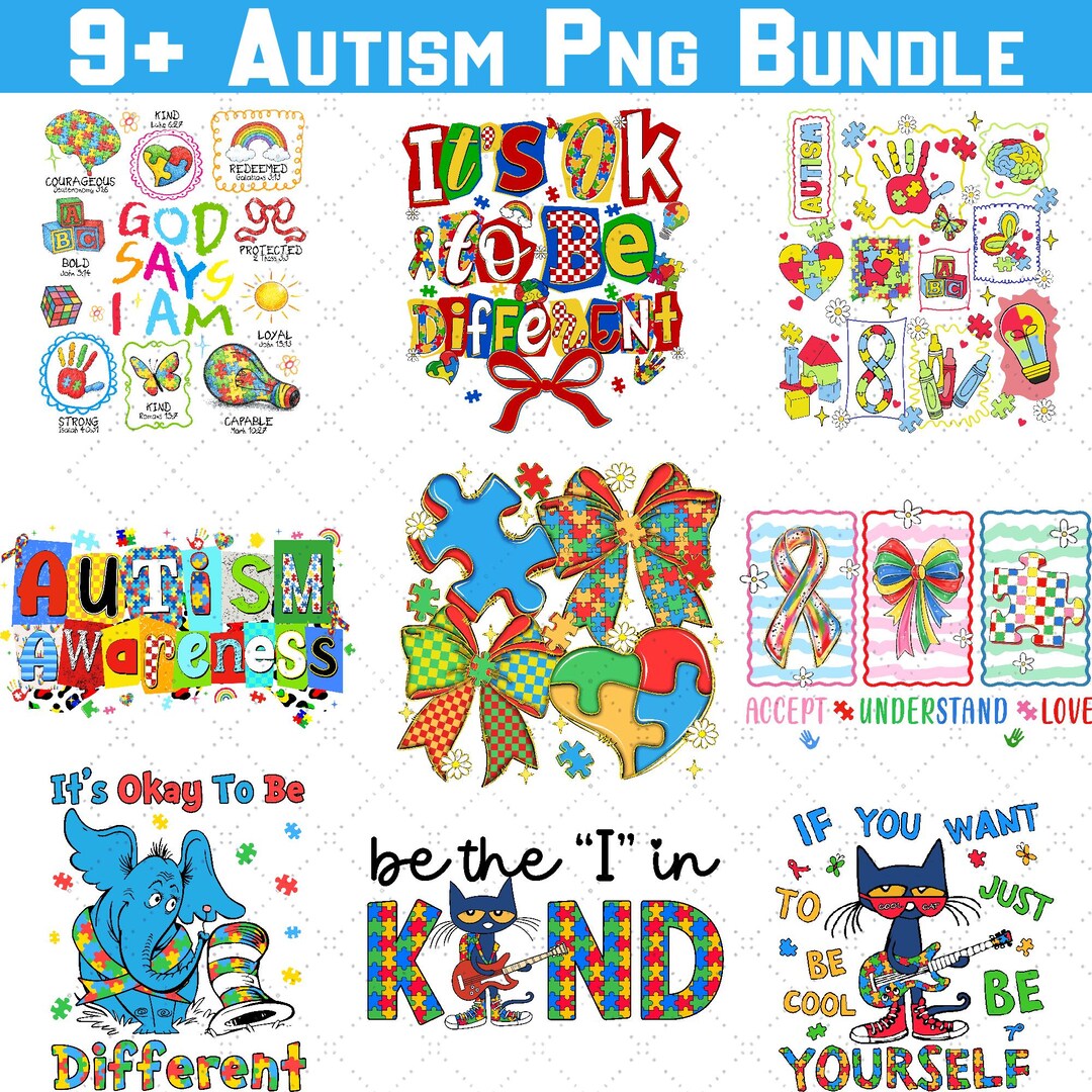 9+ Autism Png Bundle, Autism Bundle Png, Autism Awareness Month Png ...