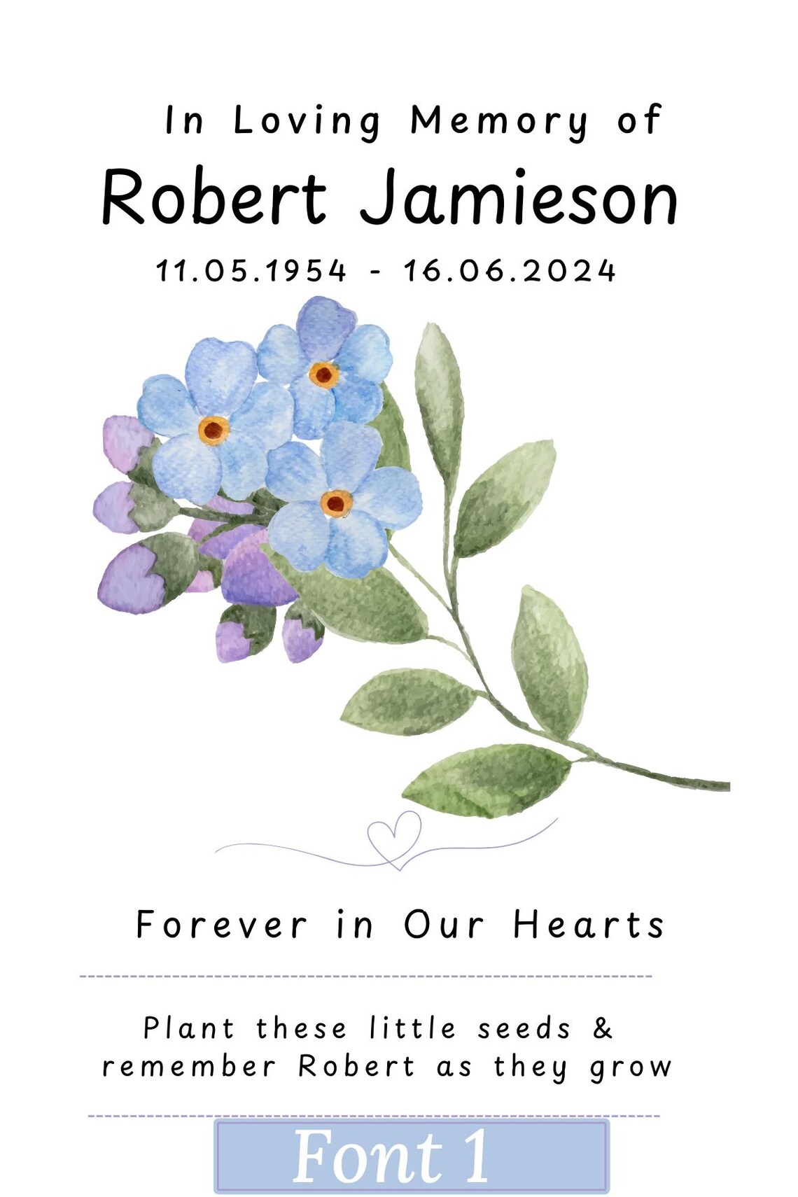 Personalised Funeral and Memorial Envelopes With Forget Me Not Seeds ...