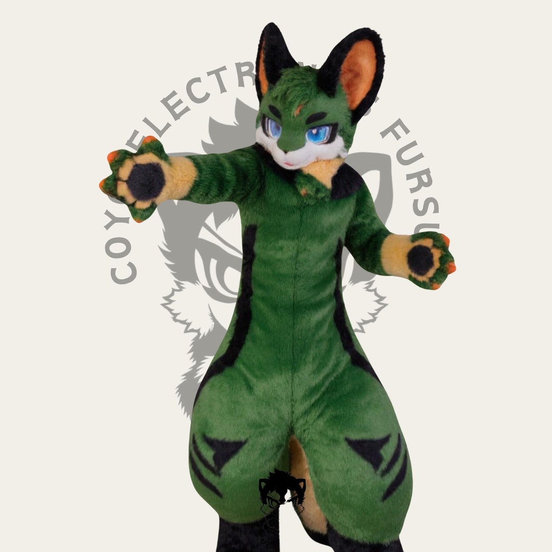 Green Forest Tiger Fursuit Head, Custom Fursuit Head, Kenomo Theme ...