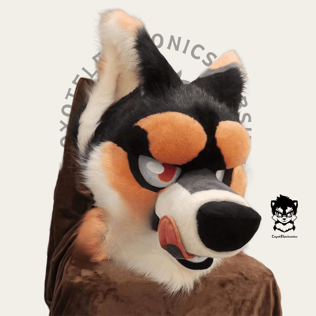 Lightning Cheese Puppy Fursuit Head, Custom Fursuit Head, Kenomo Theme ...