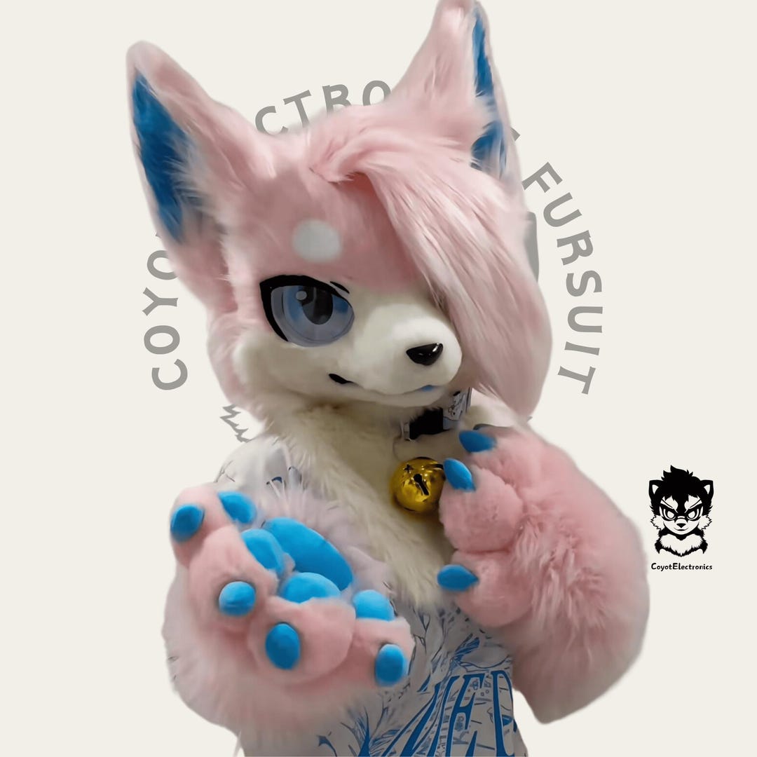 Ms. Pink Love Fox Fursuit Head, Custom Fursuit Head, Kenomo Theme Party ...
