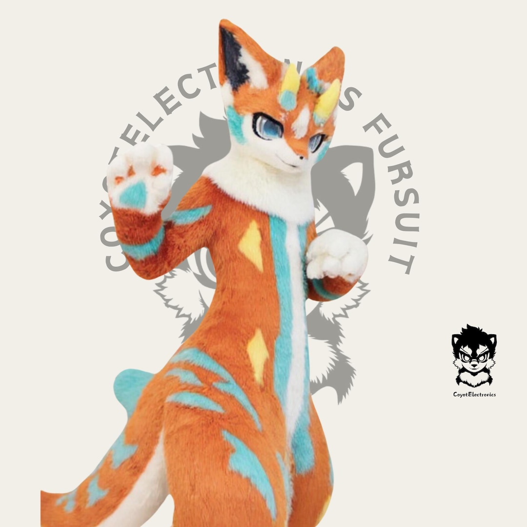 Orange Lightning Dragon Fursuit Head,custom Fursuit Head,kenomo Theme ...