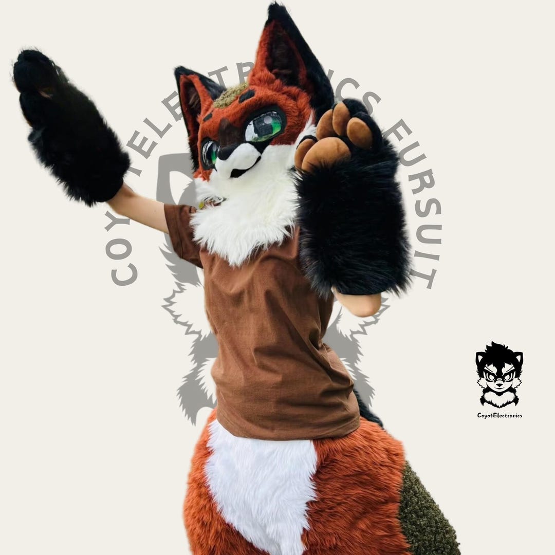 Cute Brown Fox Fursuit Head, Custom Fursuit Head, Kenomo Theme Party ...
