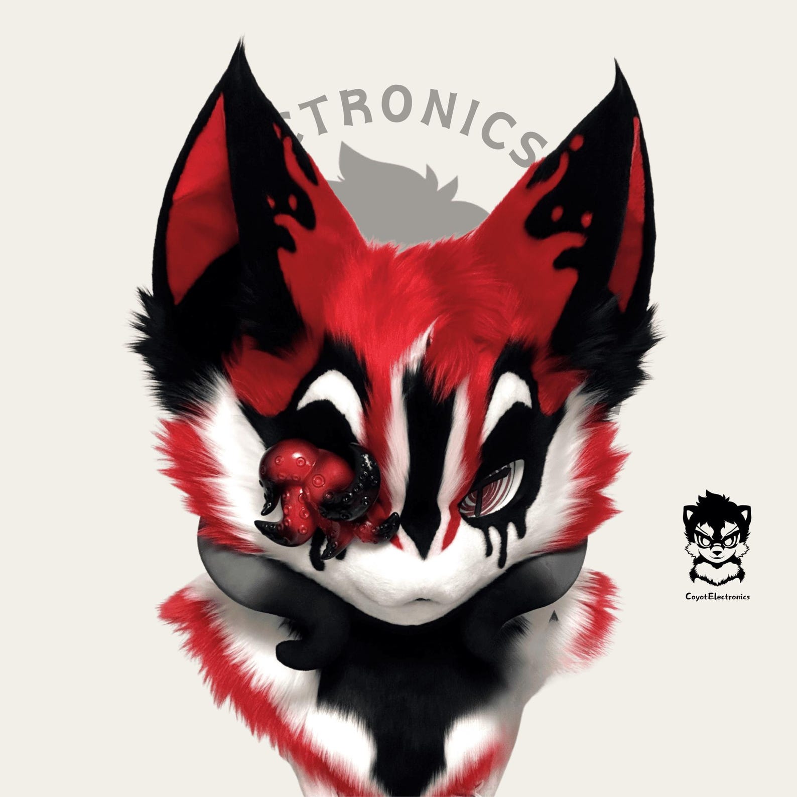 Red Devil Fox Fursuit Head, Custom Fursuit Head, Kenomo Theme Party ...