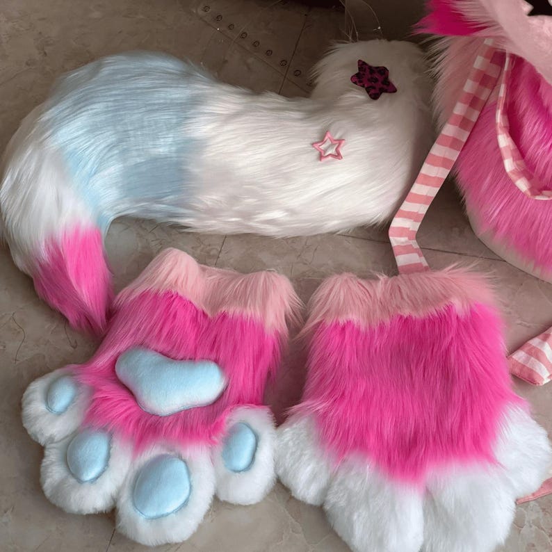 Pink Enchanting Fox Fursuit Full Body Suit, Custom Fursuit Head, Kenomo ...