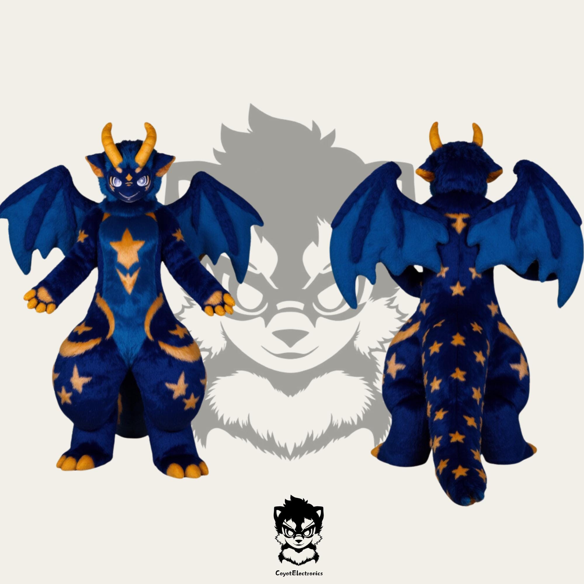 Dark Night Star Dragon Fursuit Head, Custom Fursuit Head, Kenomo Theme ...