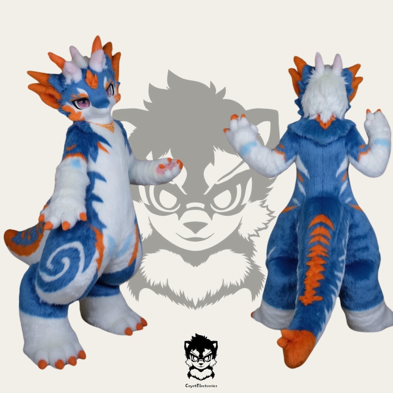 Blue Ocean Dragon King Fursuit Head, Custom Fursuit Head, Kenomo Theme ...