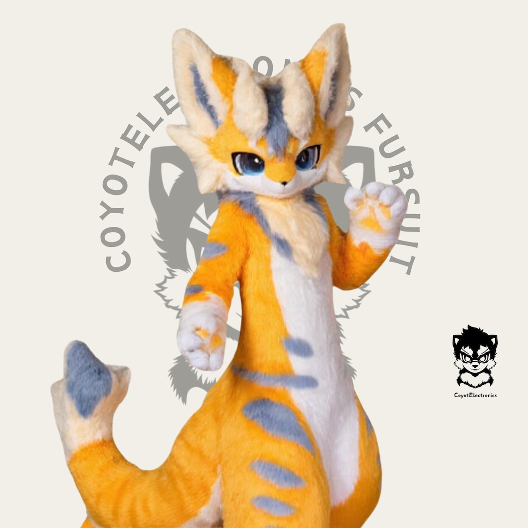 Yellow Lightning Fox Fursuit Head,custom Fursuit Head,kenomo Theme ...