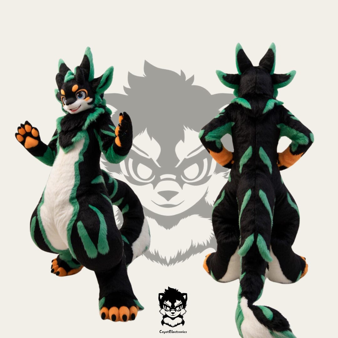 Green Devil Dragon Fursuit Head,custom Fursuit Head,kenomo Theme Party ...