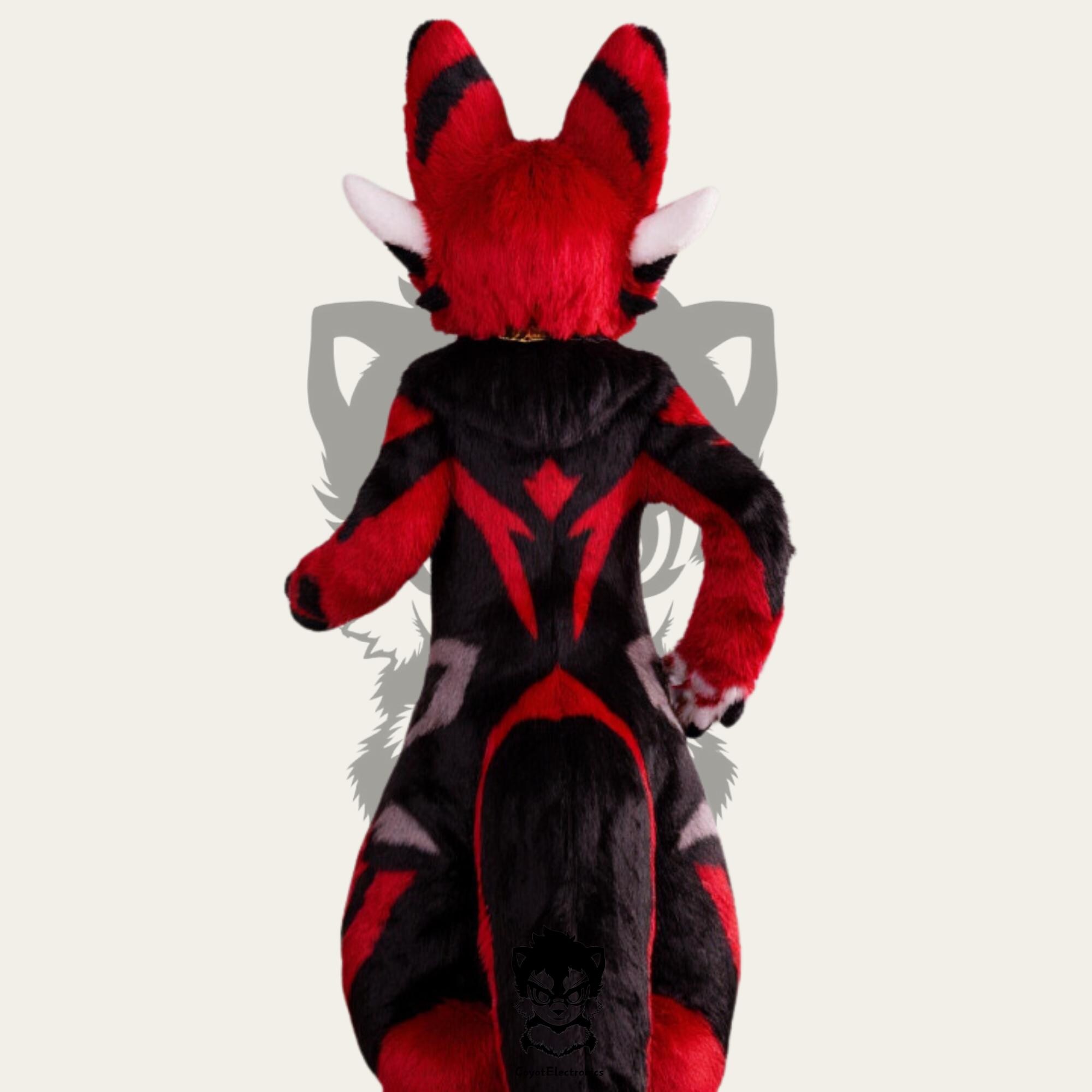 Red Blood Dragon Fursuit Head, Custom Fursuit Head, Kenomo Theme Party ...