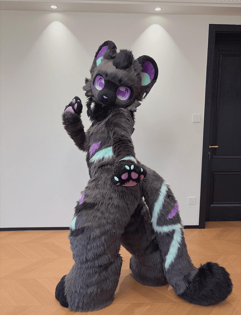 Dream Black Cat Fursuit Full Body Suit, Custom Fursuit Head, Kenomo ...