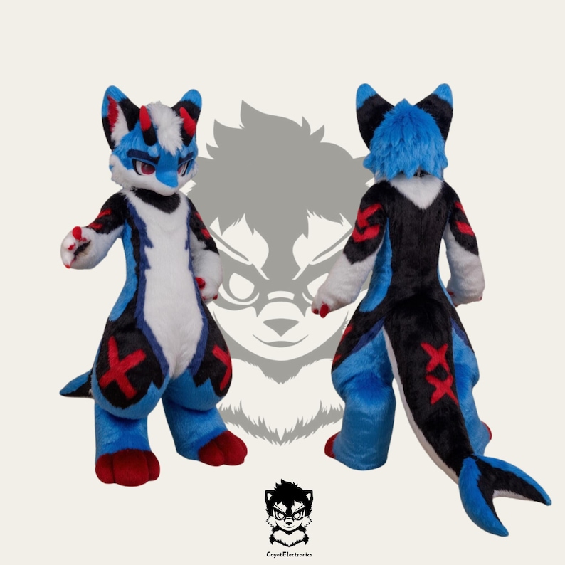 Blue Devil Dragon Fursuit Head,custom Fursuit Head,kenomo Theme Party ...