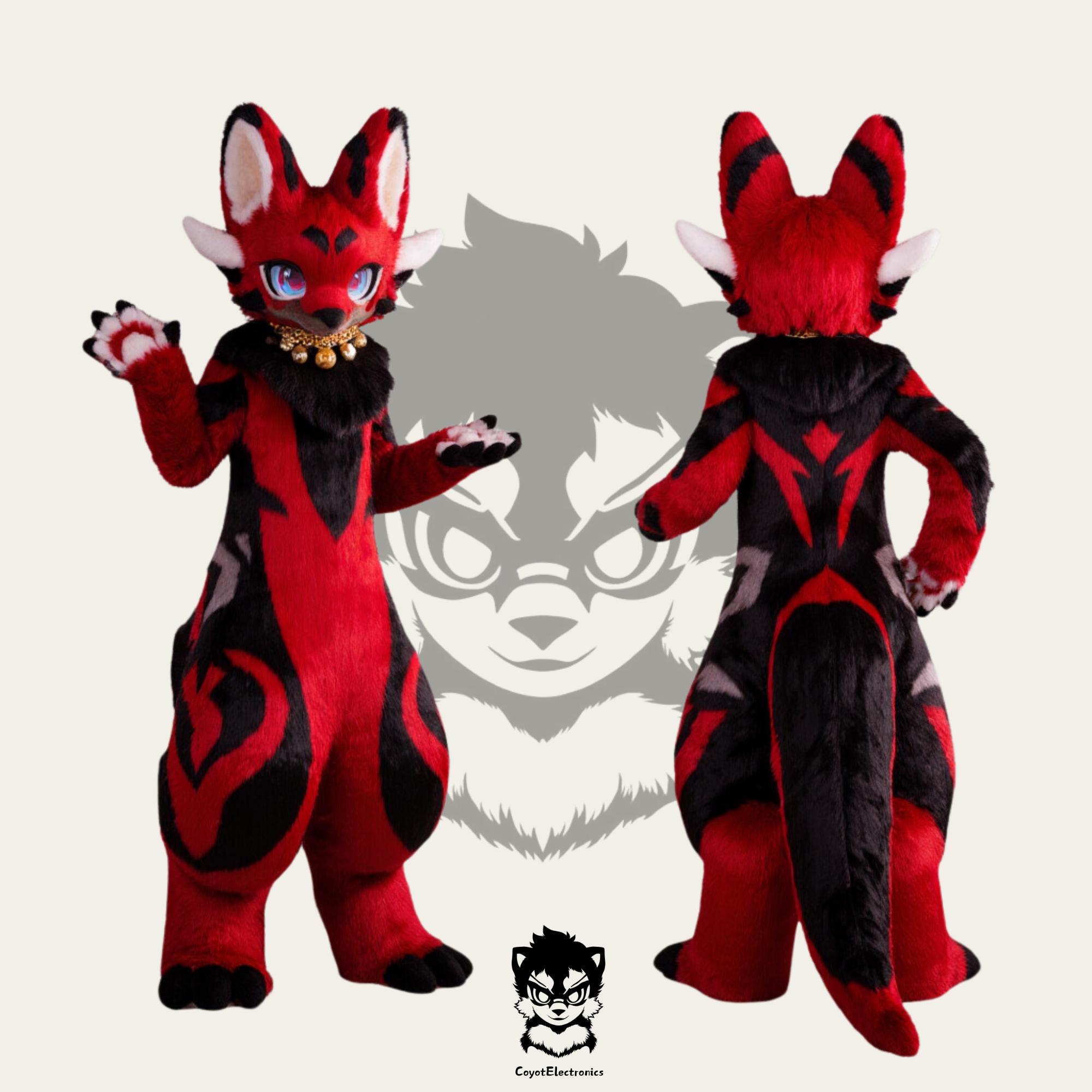 Red Blood Dragon Fursuit Head, Custom Fursuit Head, Kenomo Theme Party ...