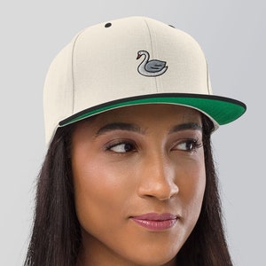 Cute Swans Snapback Hat Embroidered Cute Swans Hat Simple Art Design ...
