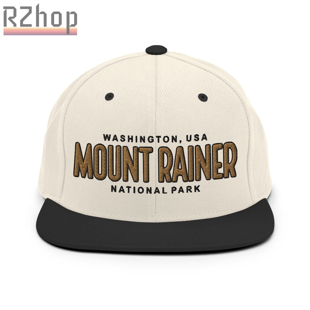 Mount Rainer National Park Snapback Hat Embroidered USA National Park ...