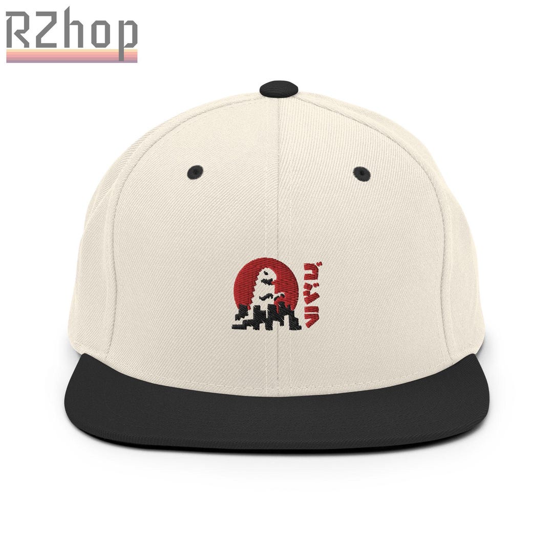 Cute Godzilla Logo Snapback Hat Embroidered Cute Godzilla Hat Simple ...