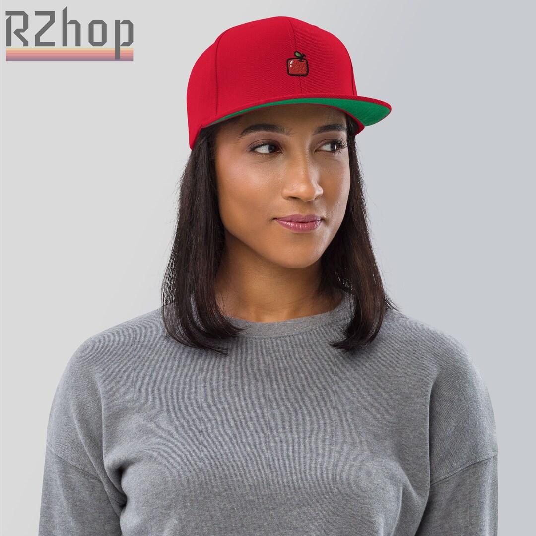 Cute Apple Snapback Hat Embroidered Cute Apple Hat Simple Art Design ...