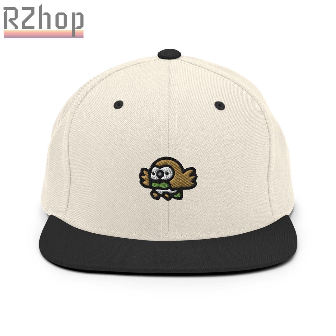 Embroidery Rowlet Snapback Hat Anime Embroidered Hat, Manga Embroidery ...
