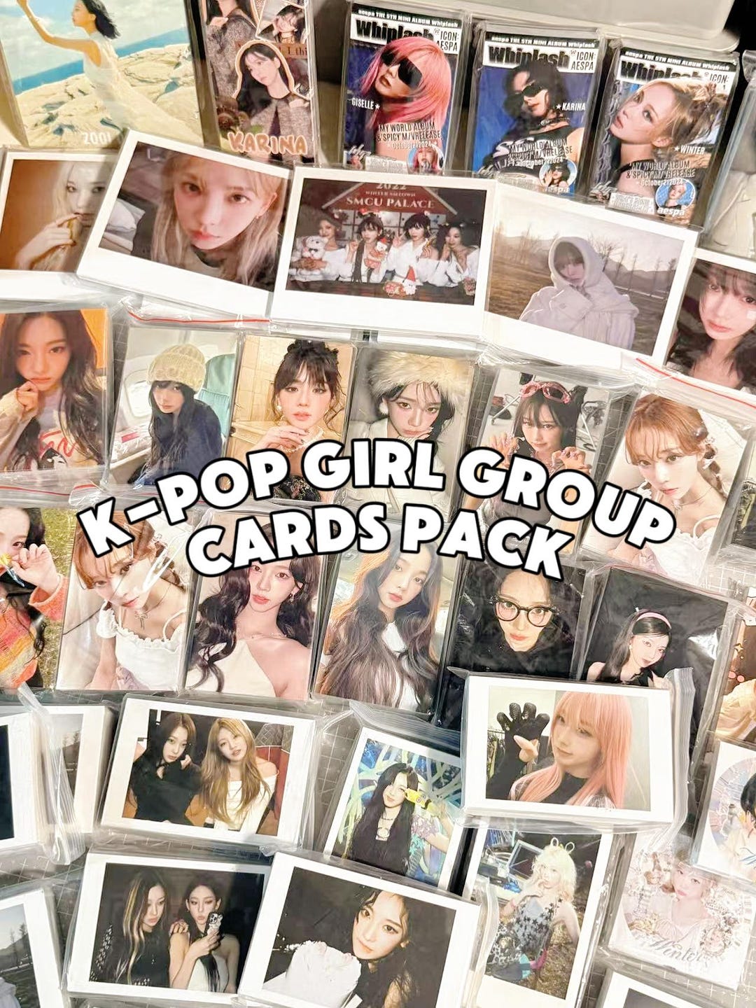 KPOP Girl Groups Cards Pack Gift Box Boo Basket | Aespa Wonyoung Ive ...