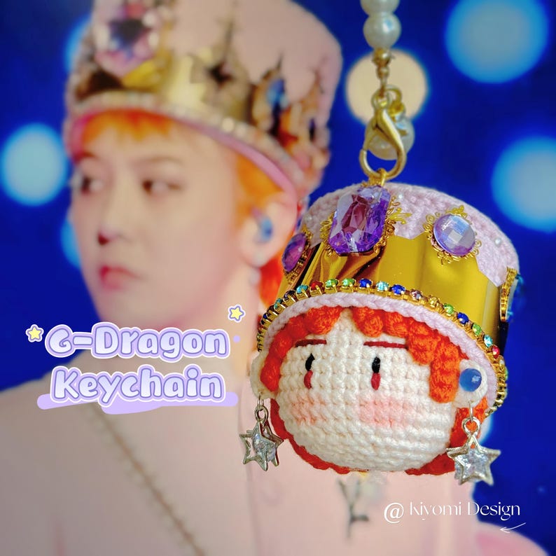 G-dragon Crochet Keychain: Bigbang Fan Gift, Bag Charm - Etsy