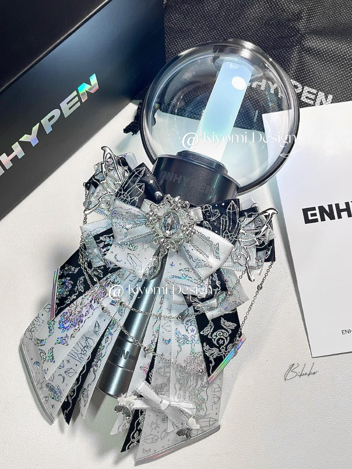 K-pop Custom Lightstick Ribbon Bow Deco Handmade | Twice Enhypen TXT ...