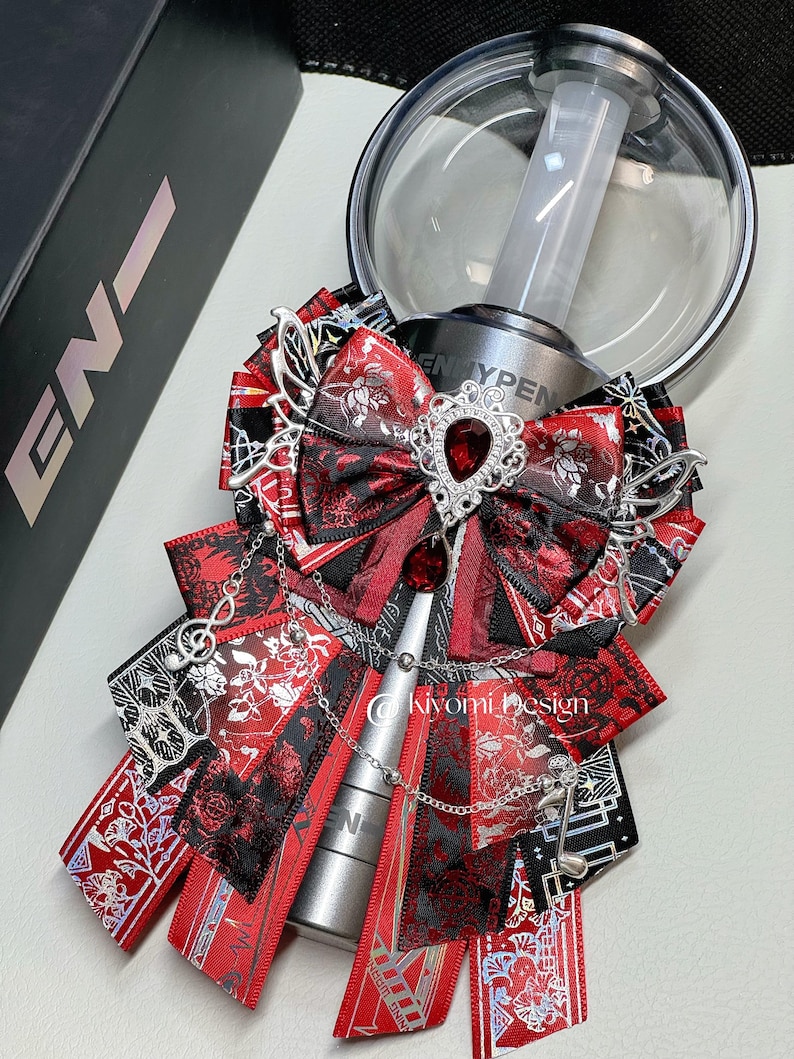 K-pop Custom Lightstick Ribbon Bow Deco Handmade | Twice Enhypen TXT ...