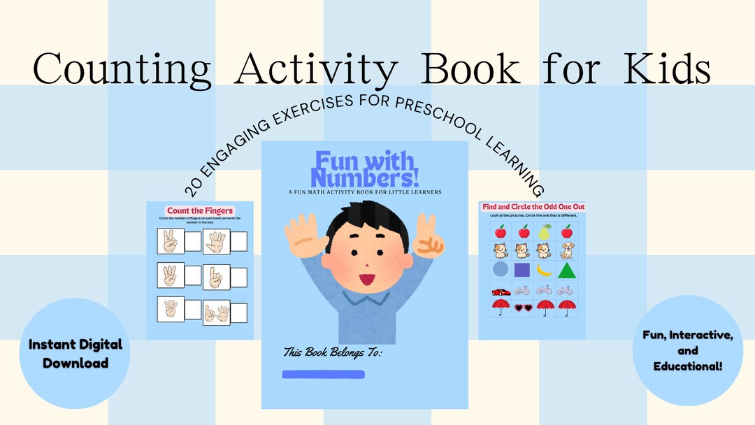 Printable Kids Counting Activity Book 20 Fun Math Exercises for ...