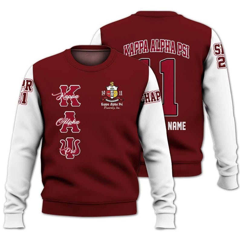 Kappa Alpha Psi Custom Chapter Shirt, Personalized Crimson Shirt White ...