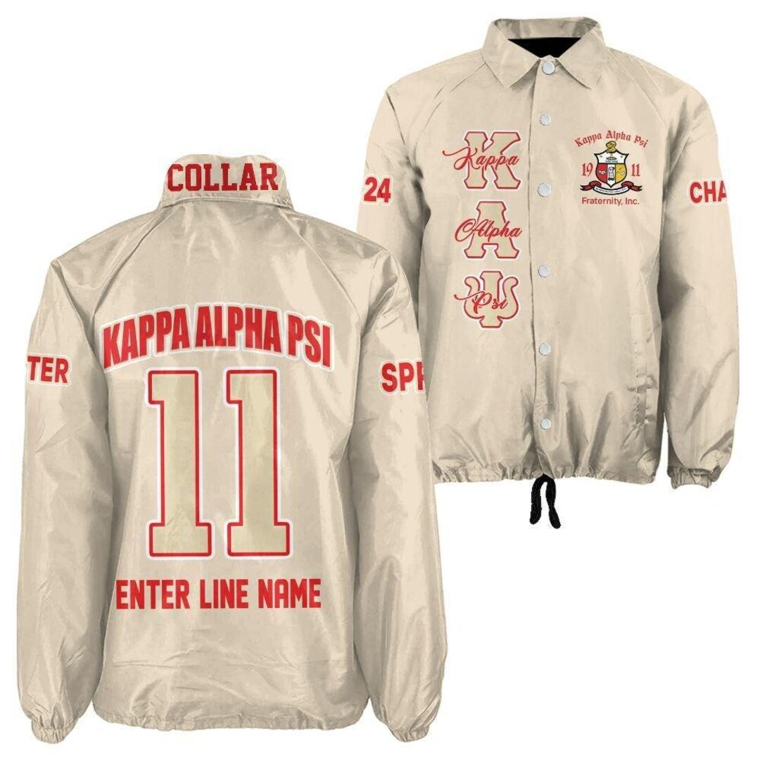 Kappa Alpha Psi Custom Line Crossing Jacket, Personalized Krimson Kream ΚΑP Jacket Fraternity ...
