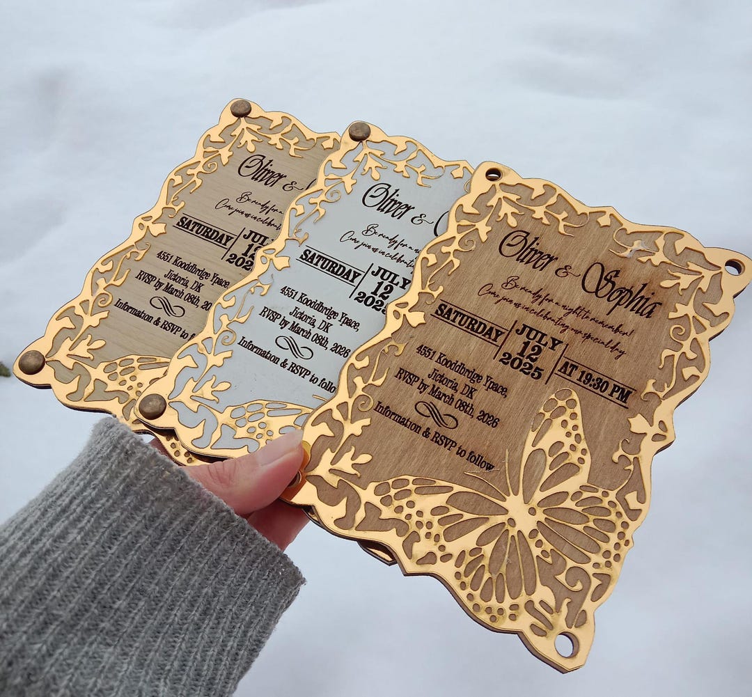 Custom Wooden Wedding Invitations-personalized Wooden Invitations ...