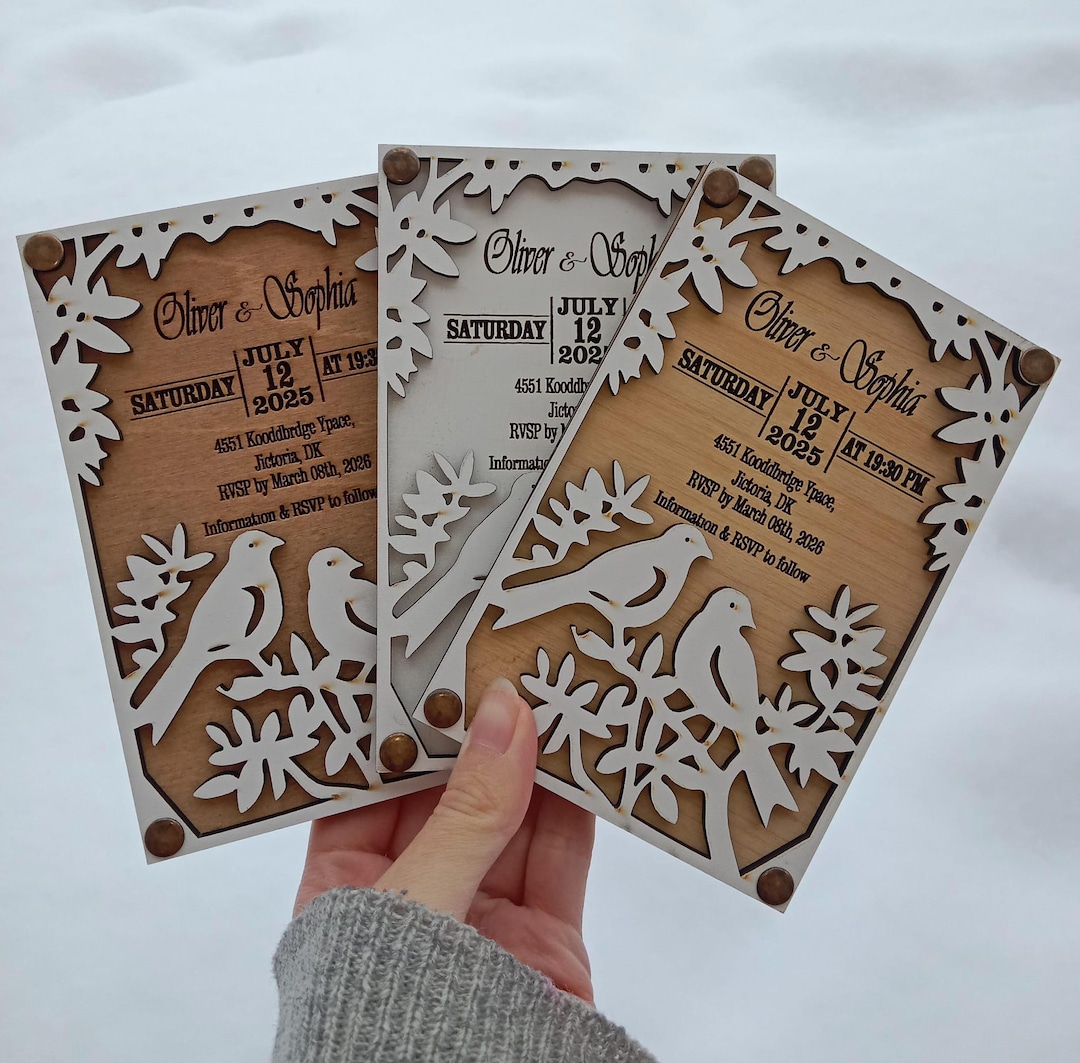 Custom Wooden Wedding Invitations-personalized Wooden Invitations ...