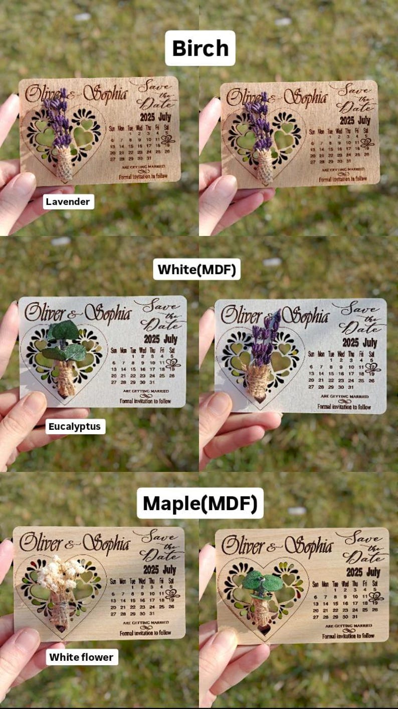 Floral Wooden Save the Date Magnet – Rustic Wedding Card - Etsy