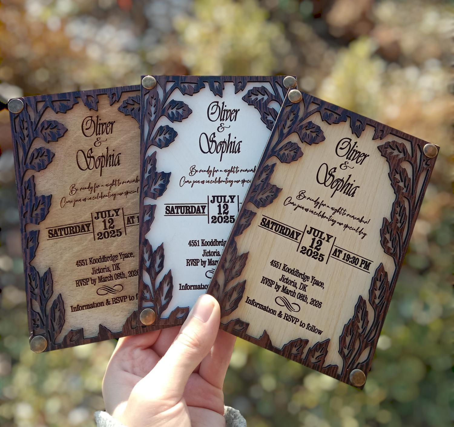 Custom Wooden Wedding Invitations, Personalized Birch or Maple - Etsy