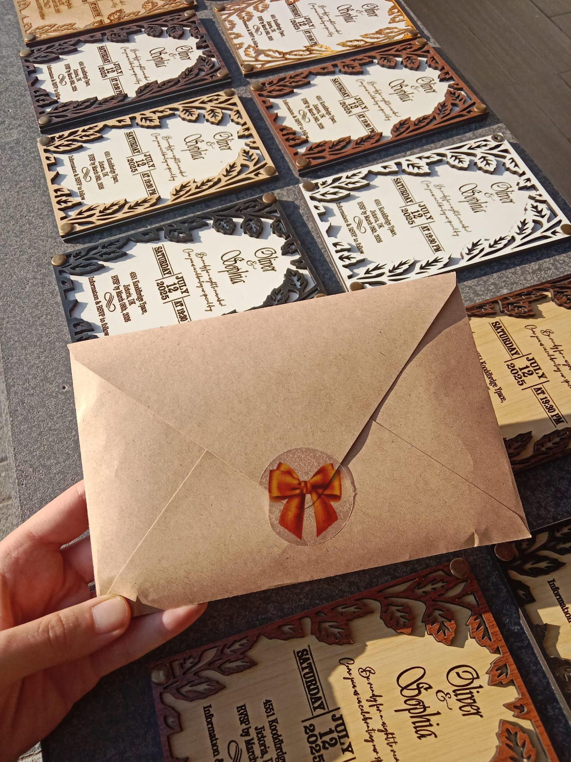 Custom Wooden Wedding Invitations, Personalized Birch or Maple - Etsy